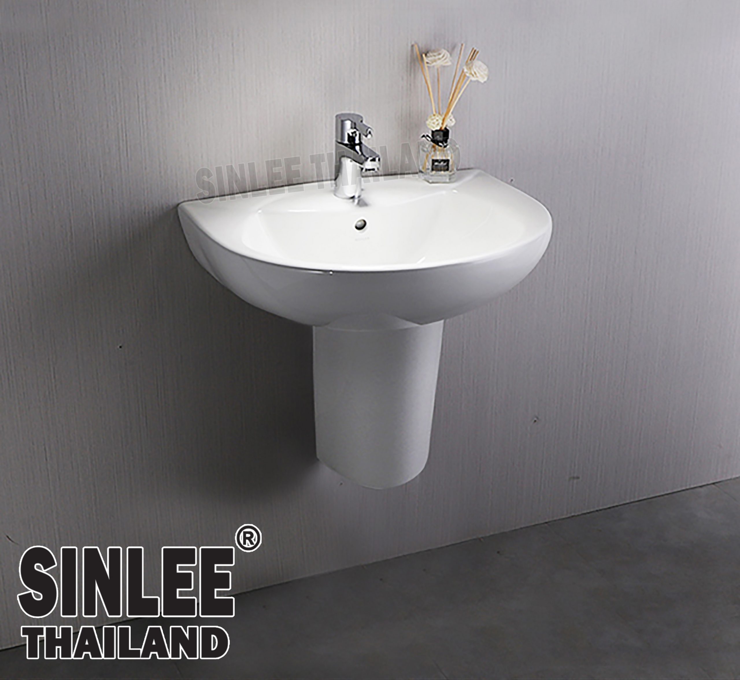 LAVABO SỨ TREO TƯỜNG 330 SINLEE ,CÓ KÈM CHÂN TREO- SL8330 - SinLee ThaiLand